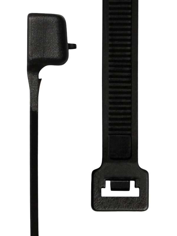 Removable black cable ties for short-term connections