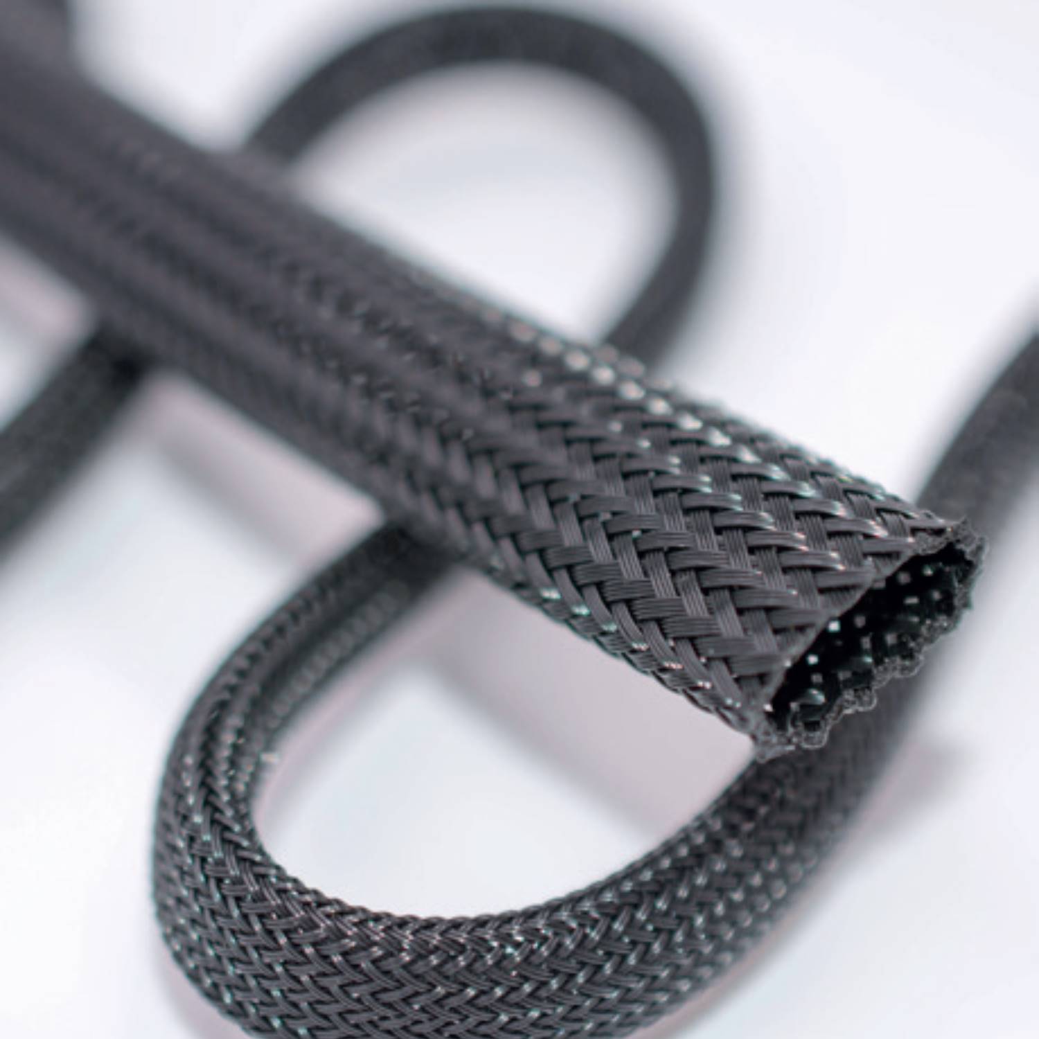 PA braided sleeving with high abrasion protection - polyamide, black